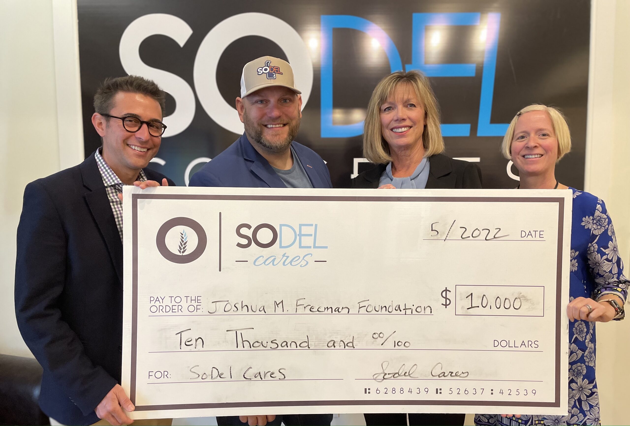 Joshua M. Freeman Foundation receives $10K donation from SoDel Cares - DBT